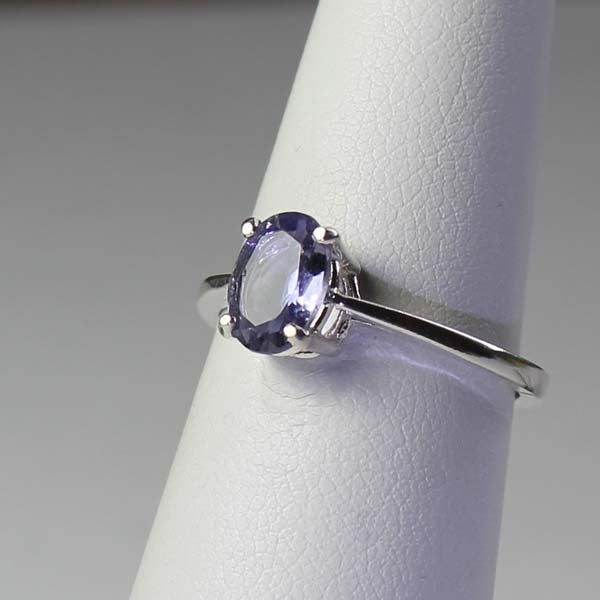 Natural Iolite Ring 925 Sterling Silver / Oval-Shaped Solitaire ...